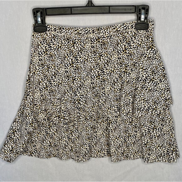 Japra | Skirts | Japra Mini Skirt Animal Print Pattern Diagonal Ruffle ...